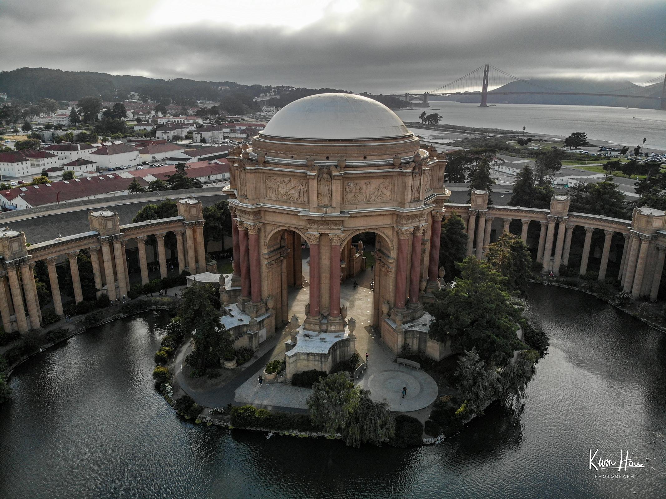 Palace of Fine Arts Horizontal Drone Shot | Kevin Hou Photography